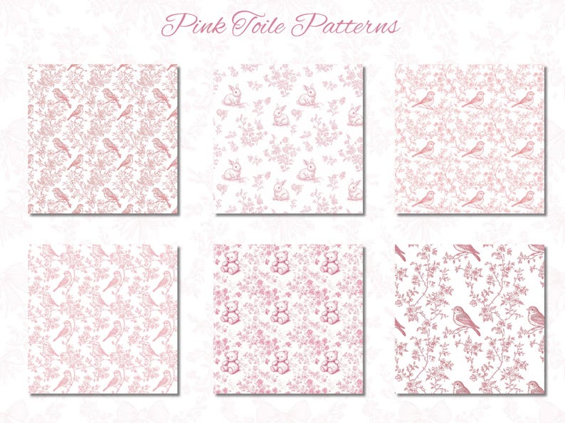 Digitally-patterned Toile Decorations New-babygirl Cliparte Baby Shower ...