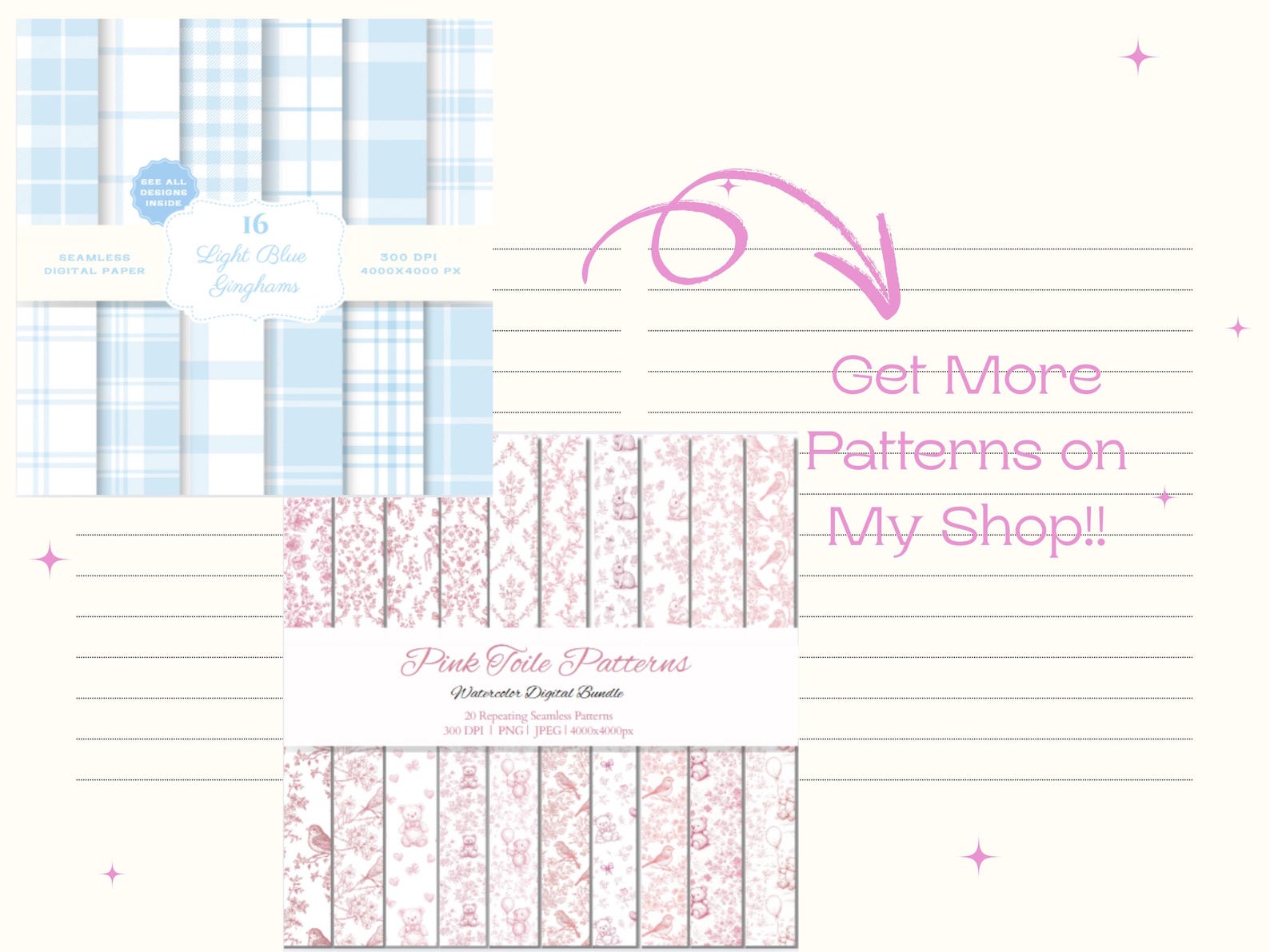 Pink and White Plaid Digital Paper Light Pink Background Junk Journal ...