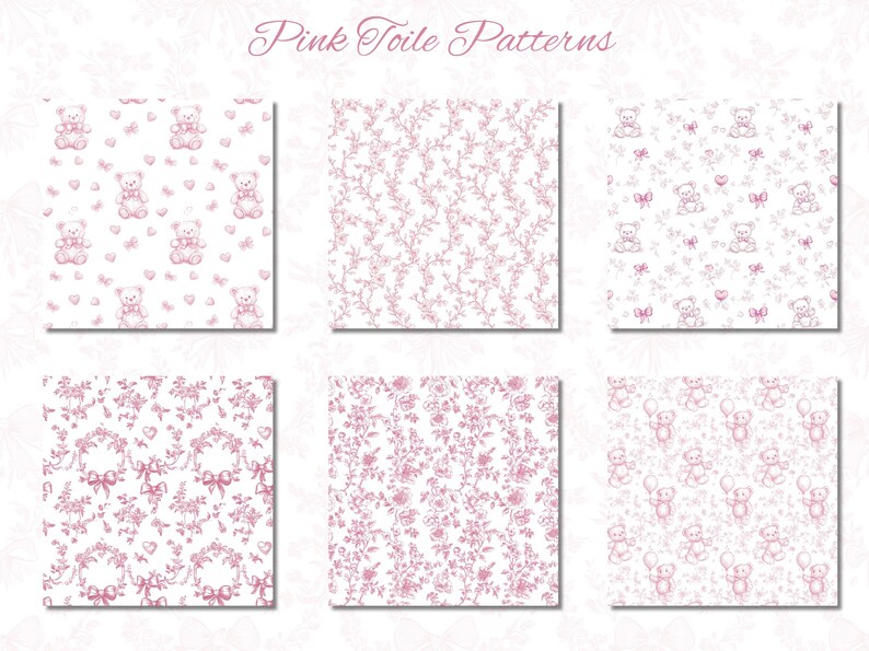 Digitally-patterned Toile Decorations New-babygirl Cliparte Baby Shower ...