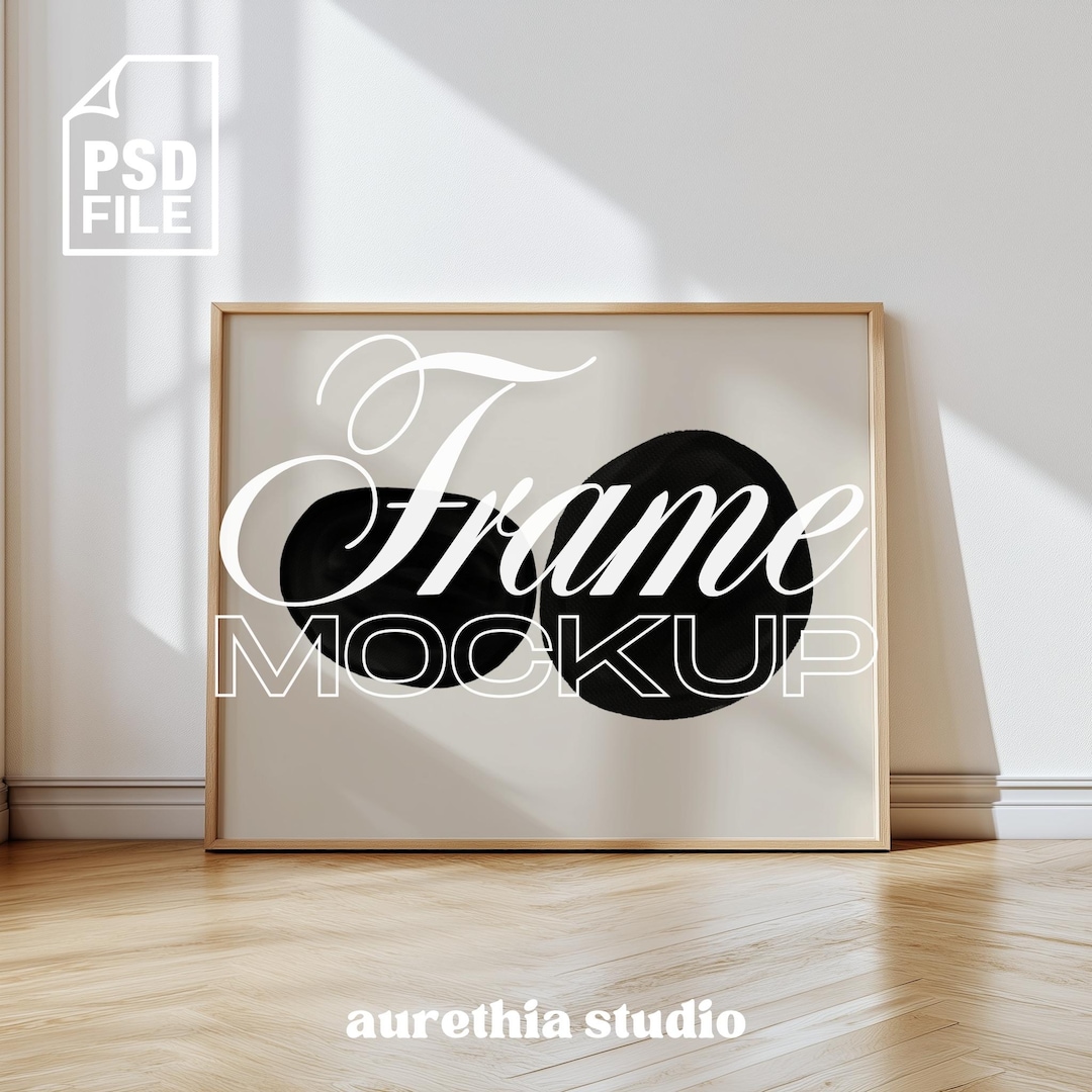 DIN A Horizontal Frame Mockup, Wood Frame PSD for Prints and Artwork ...