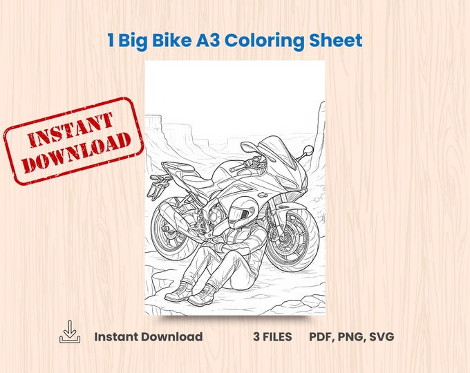 Bike Coloring Page - Etsy Canada