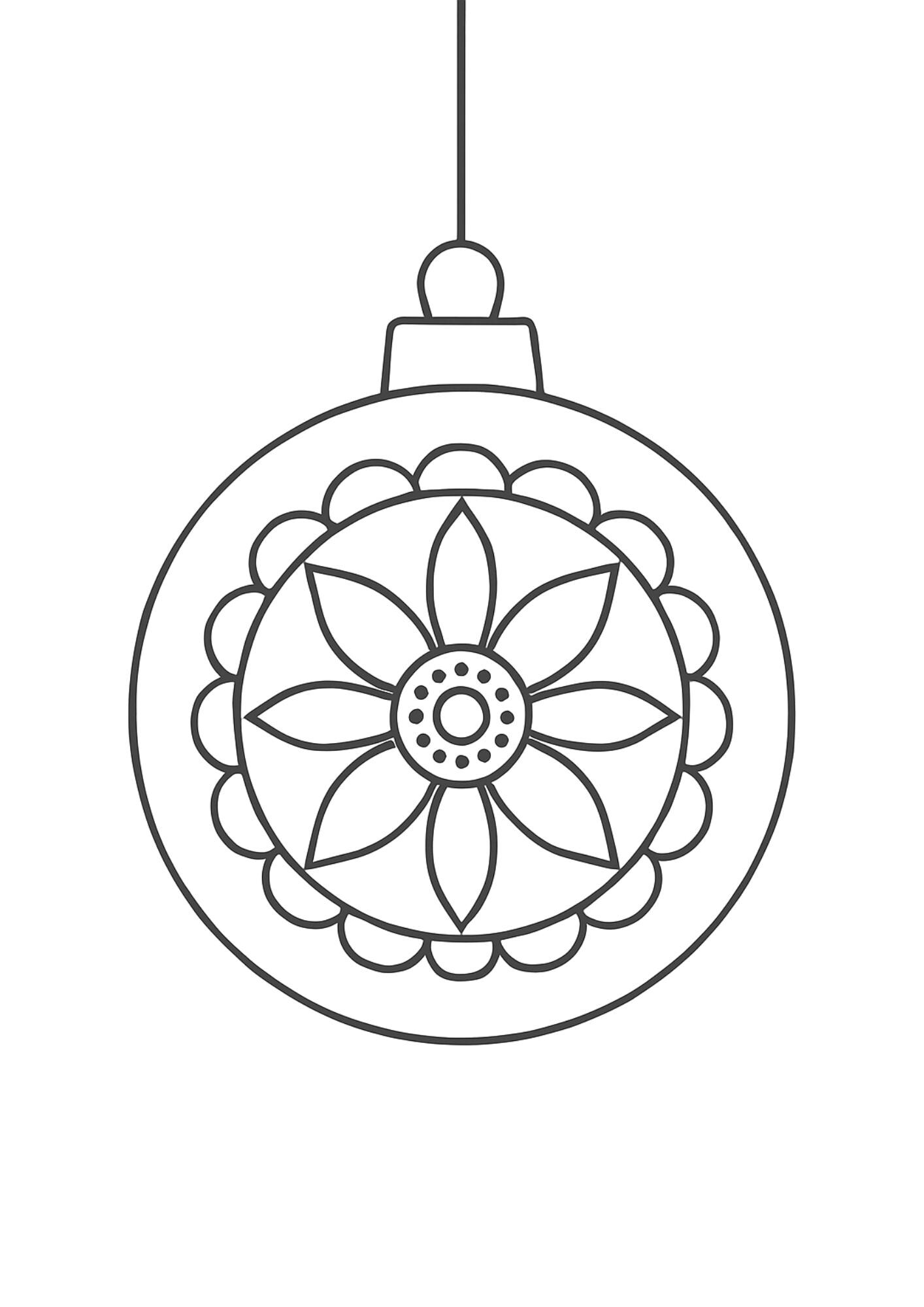 Printable Christmas Ornament Coloring Pages | 10 A4 Holiday Bauble ...