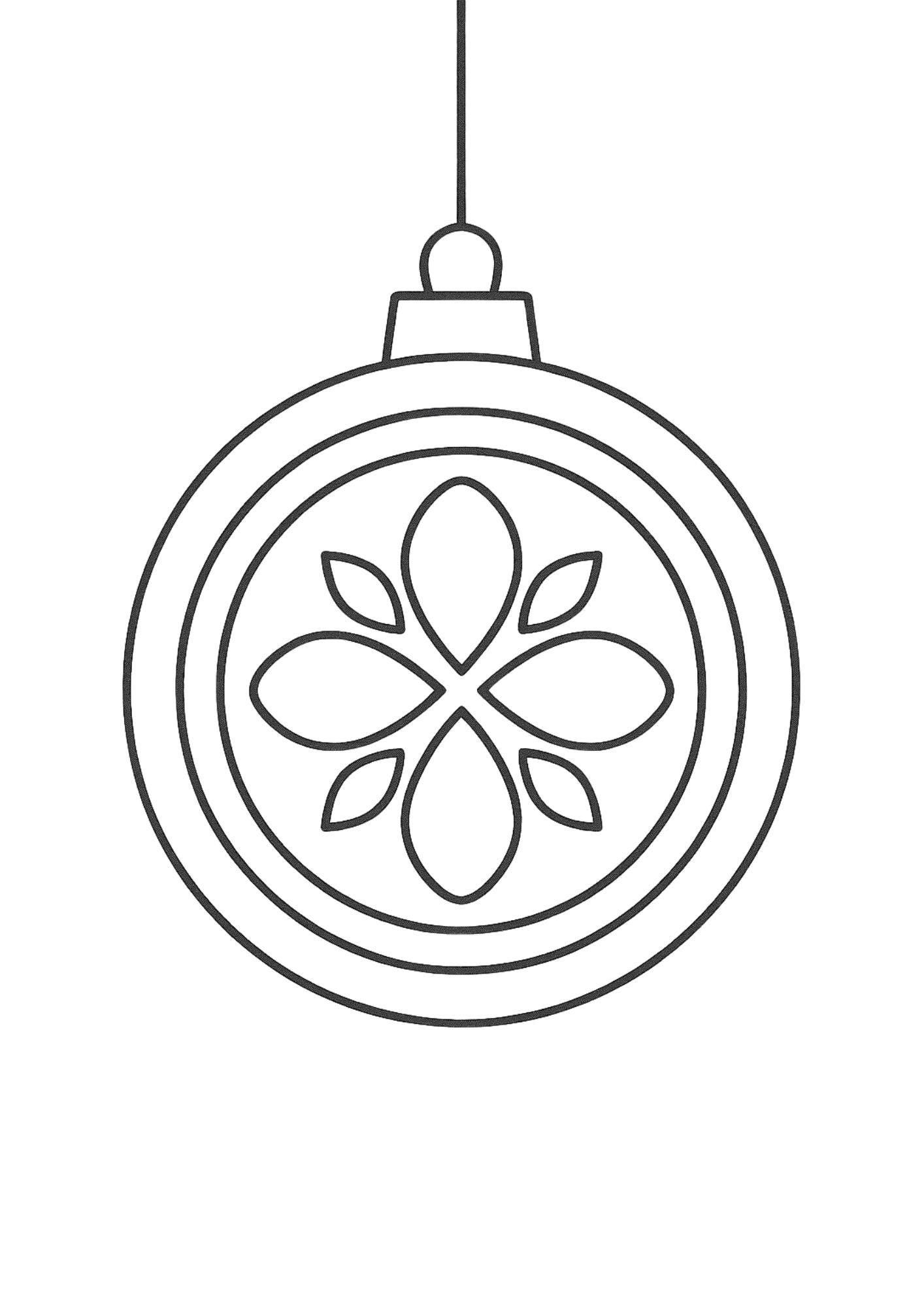 Printable Christmas Ornament Coloring Pages | 10 A4 Holiday Bauble ...
