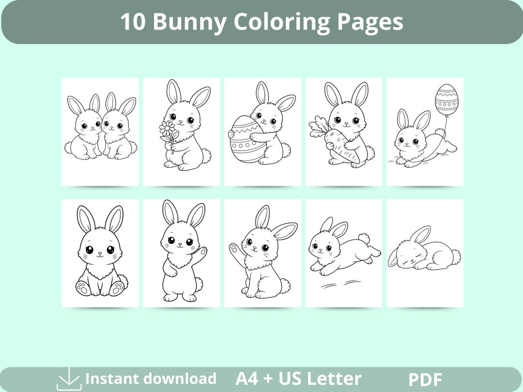 Bunny Coloring Pages Printable | Easter Bunny Coloring Pages | Kids ...