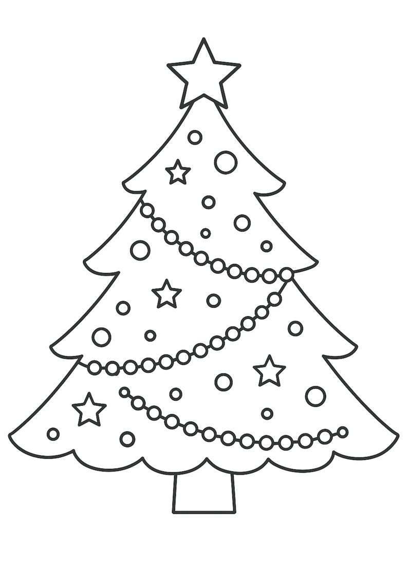 Printable Christmas Tree Coloring Pages | 9 Christmas Coloring Sheets ...