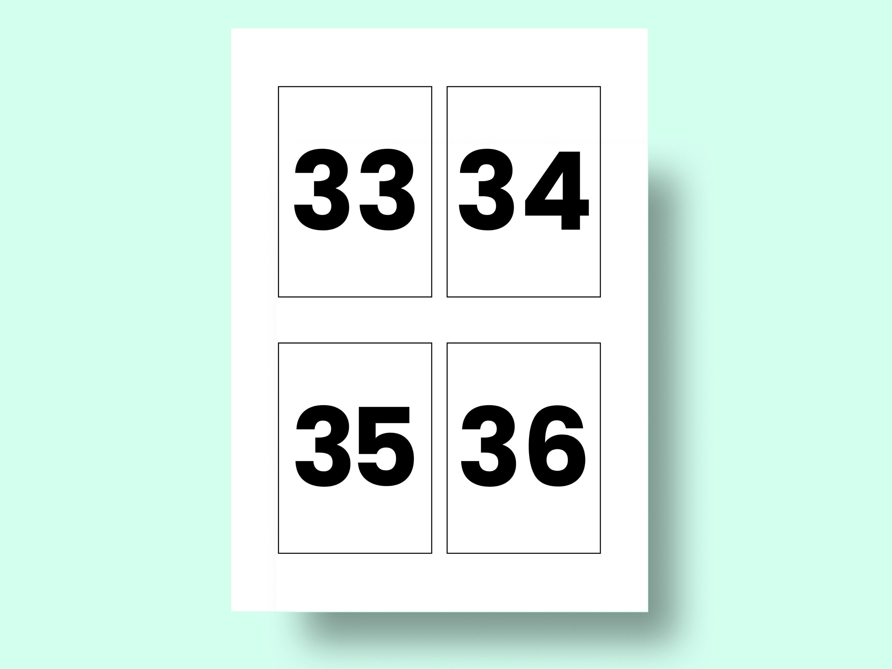 Printable Number Flashcards 1-50, Kids Math Cards, A4 & US Letter PDF ...