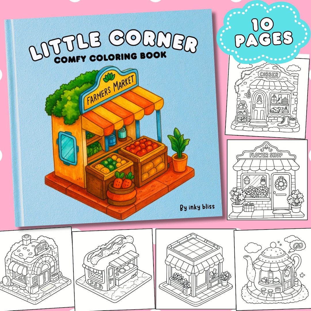 Little Corner Coloring Book – Cozy Storefronts and Tiny Shops to Color ...