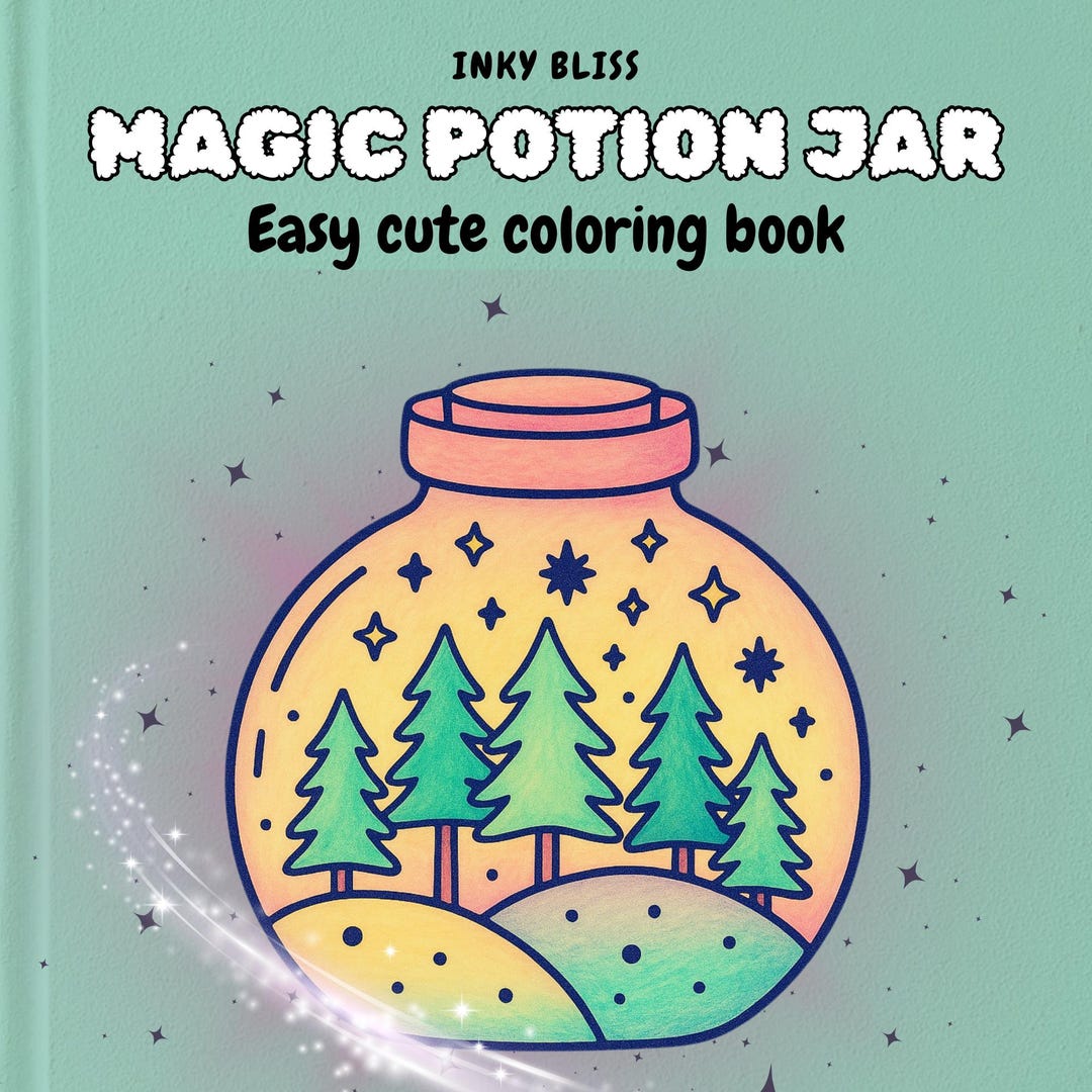 Coco Wyo Magic Potion Jar Digital Coloring Book 66 Pages Instant ...
