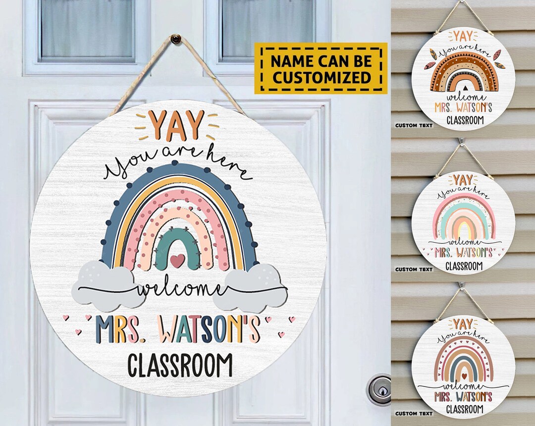 Personalized Teacher Name Door Sign Classroom Door Hanger - Etsy