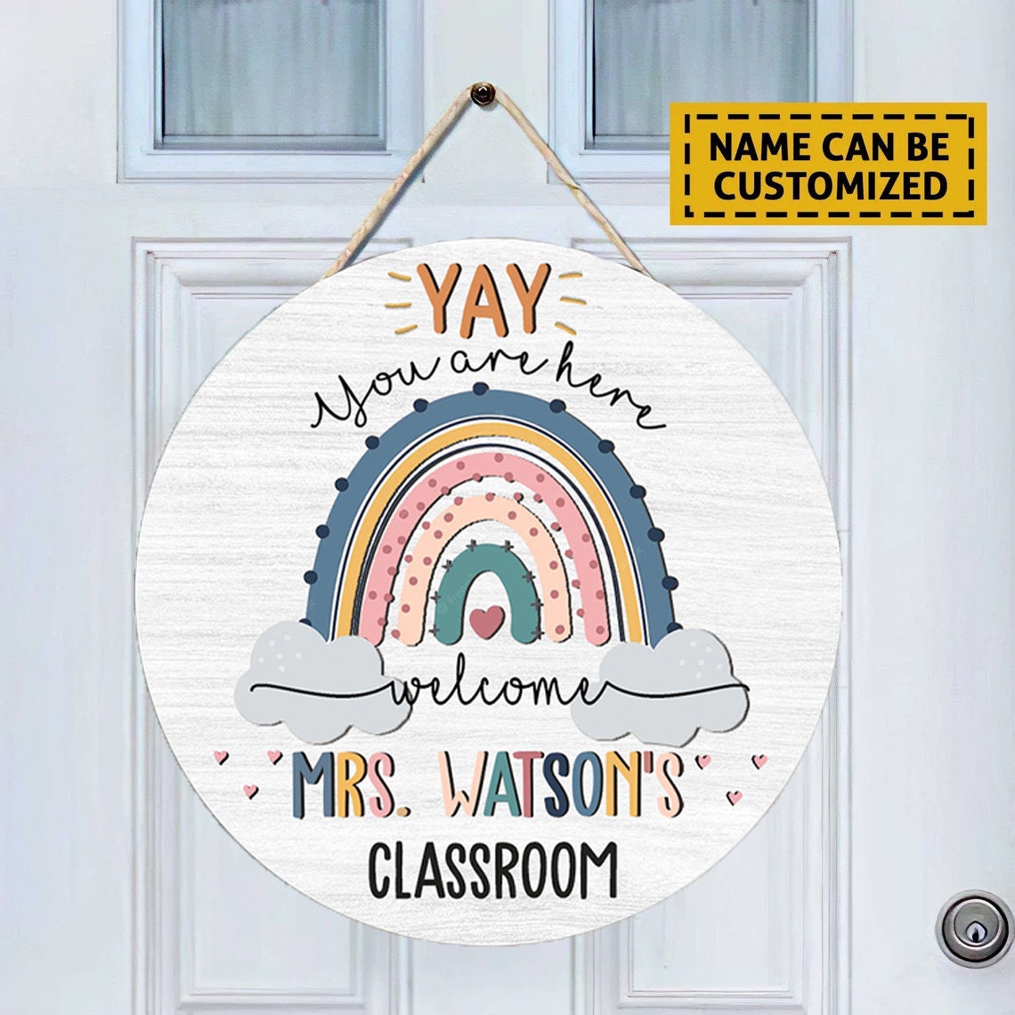 Personalized Teacher Name Door Sign Classroom Door Hanger - Etsy