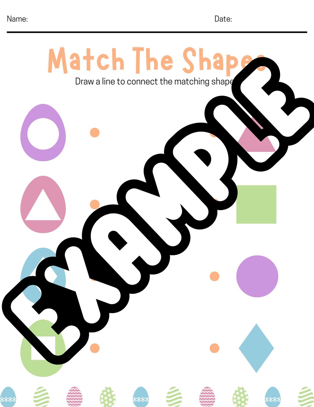 Easter Egg Shape Matching Printable | Kids Easter Activity ...