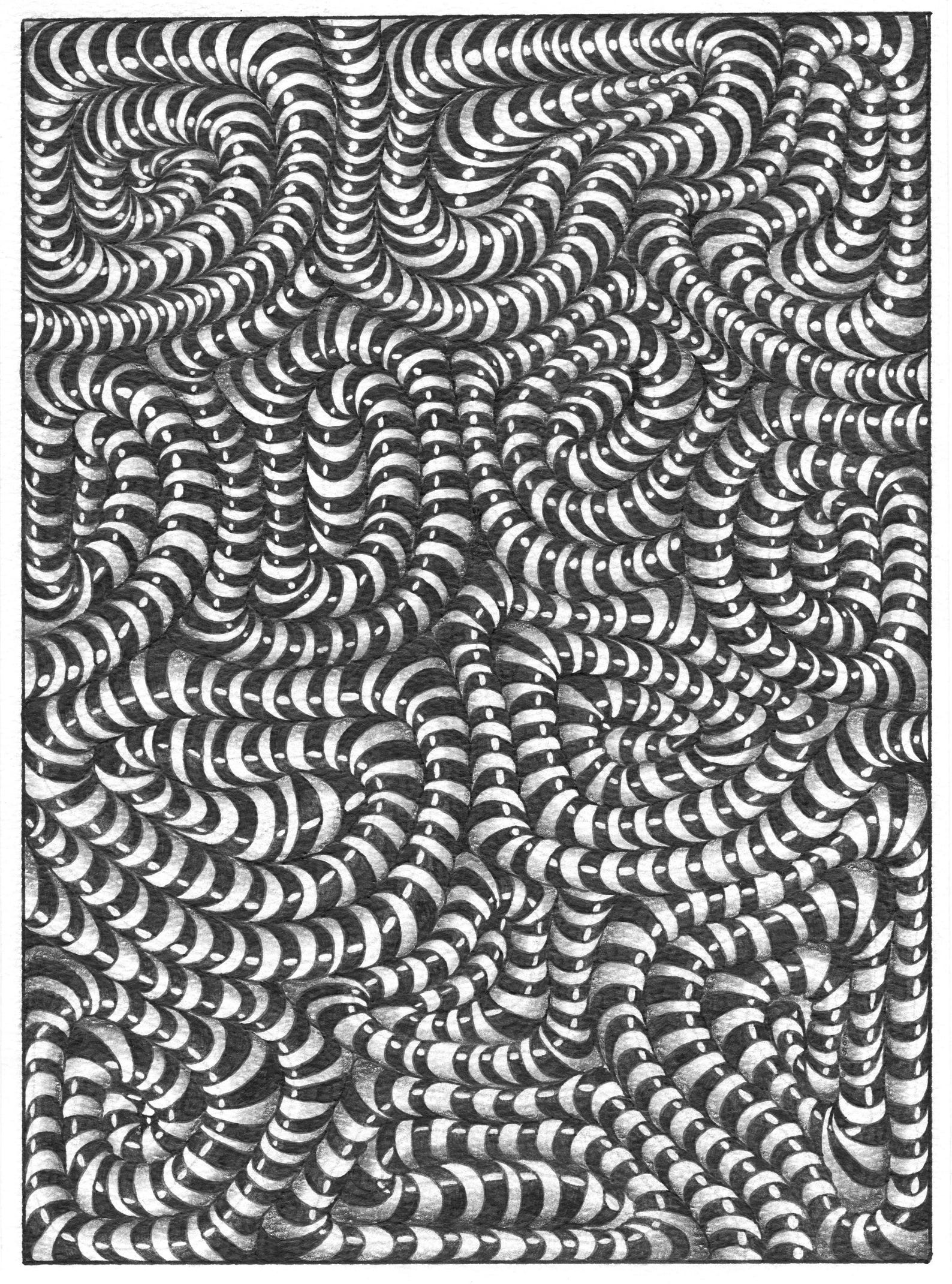 Entitled 'recoiled' - Op Art Optical Art Black & White Art Organic ...