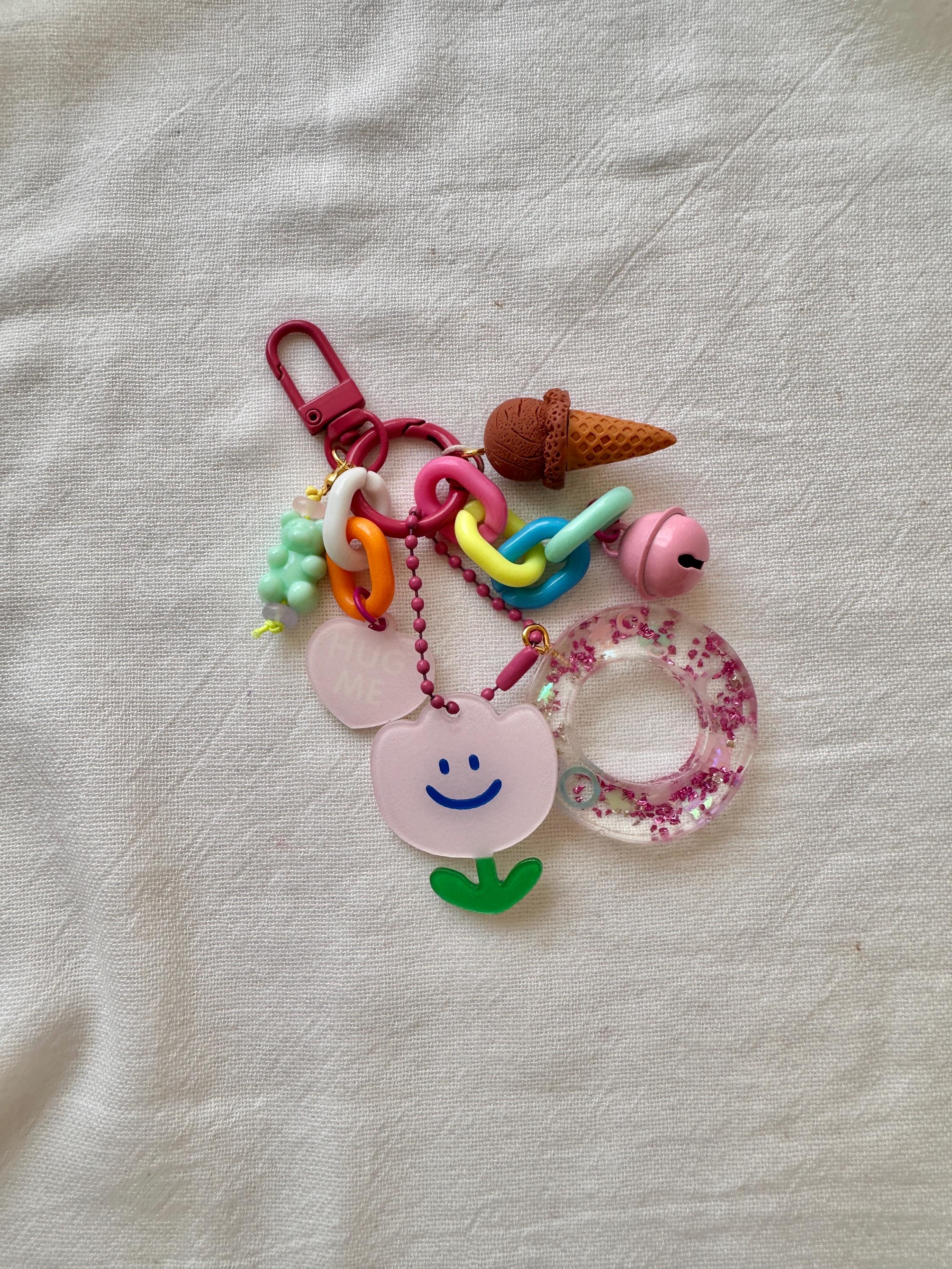 Handmade Pastel Charm: Kawaii Flower, Ice Cream, Custom Initial - Etsy