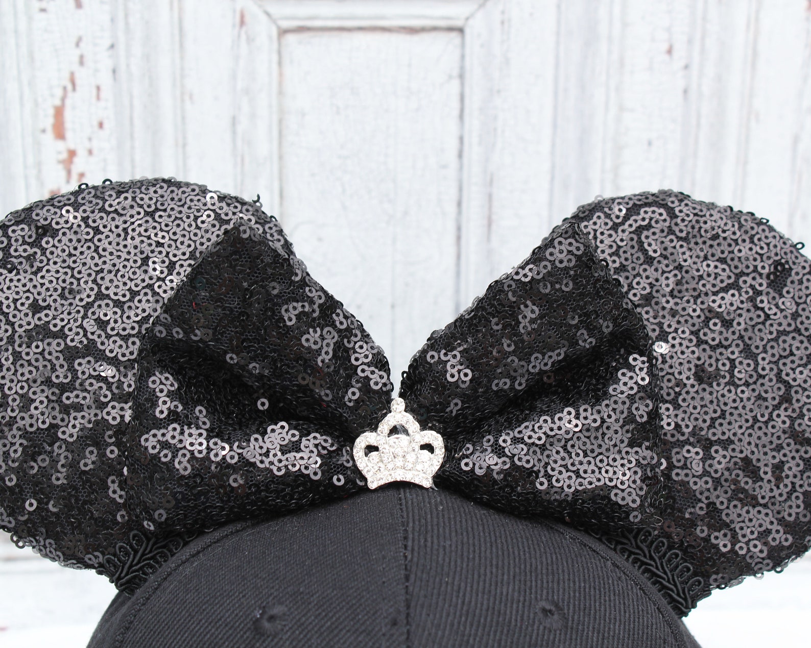 Black Sequin Mouse Ears Hat – Adjustable Ball Cap for Adults/youth - Etsy