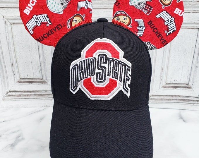 Youth or Adult Sized Ohio State Themed Mouse Ears Hat, OSU, Disney ...