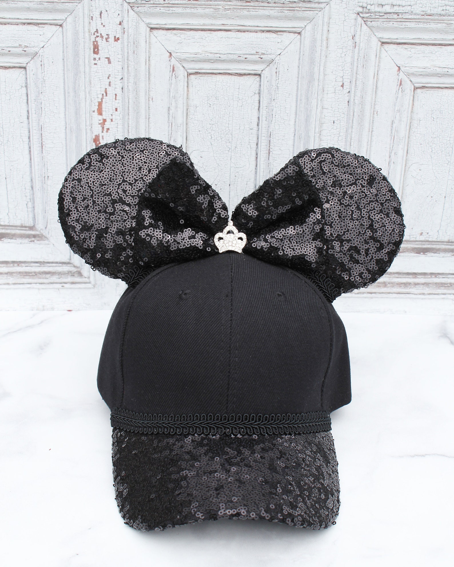 Adult or Youth Sized Black Sequin Mouse Ears Hat Disney Mouse - Etsy