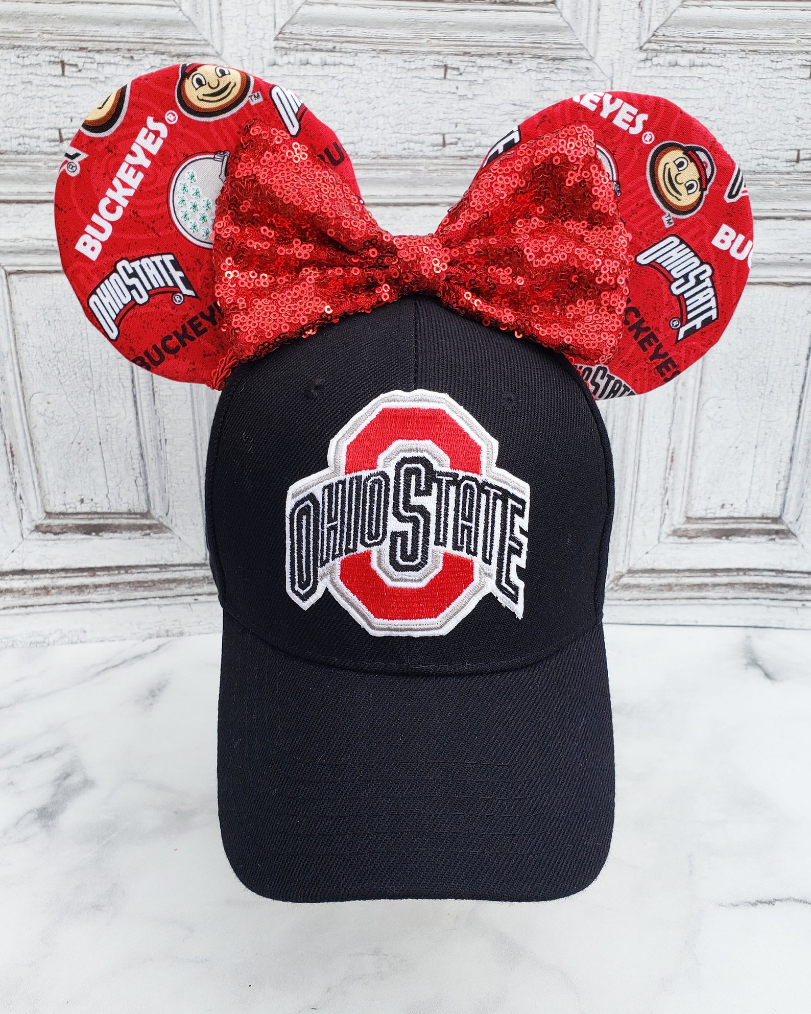 Youth or Adult Sized Ohio State Themed Mouse Ears Hat OSU - Etsy