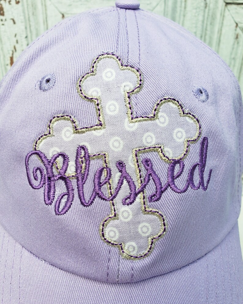 Blessed Trucker Hat, Baseball Cap, Religious Saying, Cross, Everyday ...