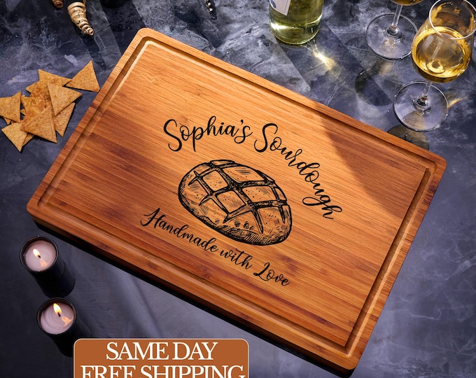 Personalized Breadboard, Custom Cutting Board, Walnut Carved Board ...