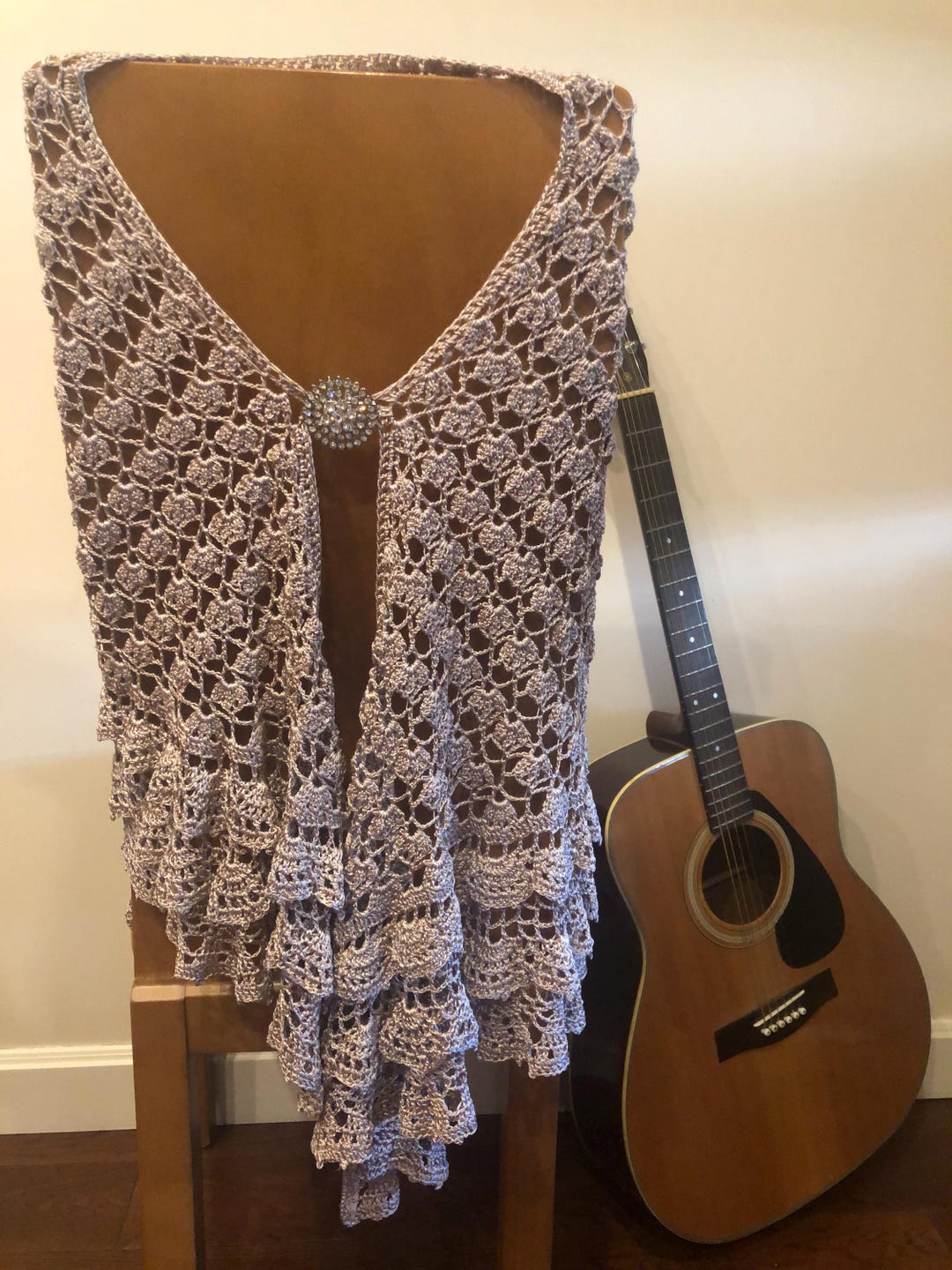 Chal De Ganchillo, Crochet, Elegante, Artesanal, Hecho a Mano, Original ...