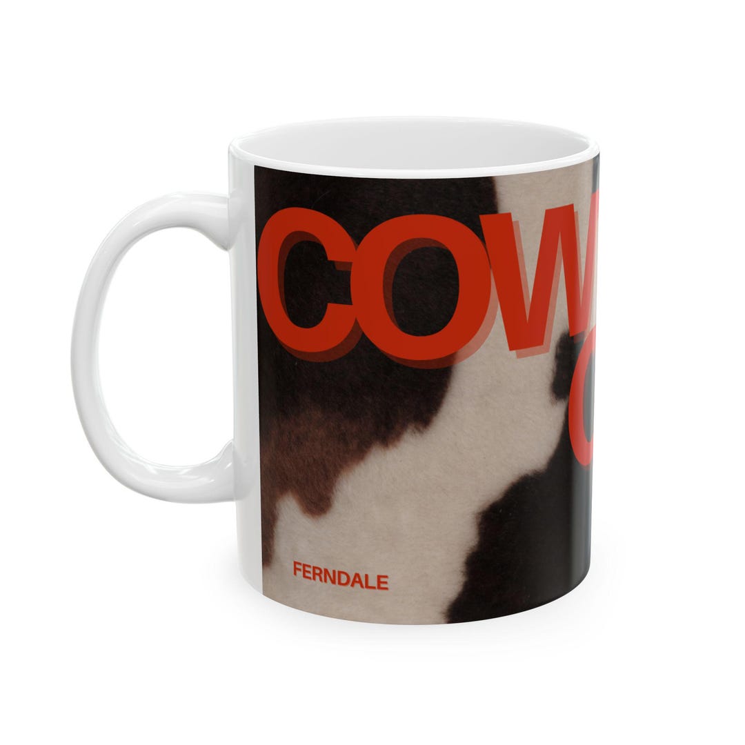 Cow Ceramic Mug, Farmhouse Coffee Cup, Animal Lover Gift, Dairy Cow Tea ...