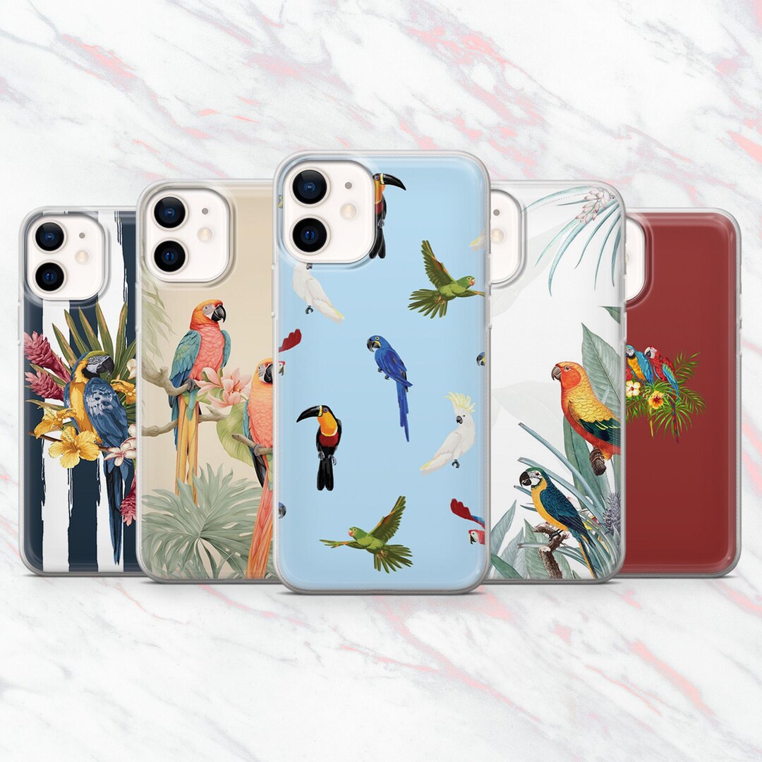 Parrot Phone Case Cockatoo Tropical Bird Cover for iPhone 17, 16, 15 ...
