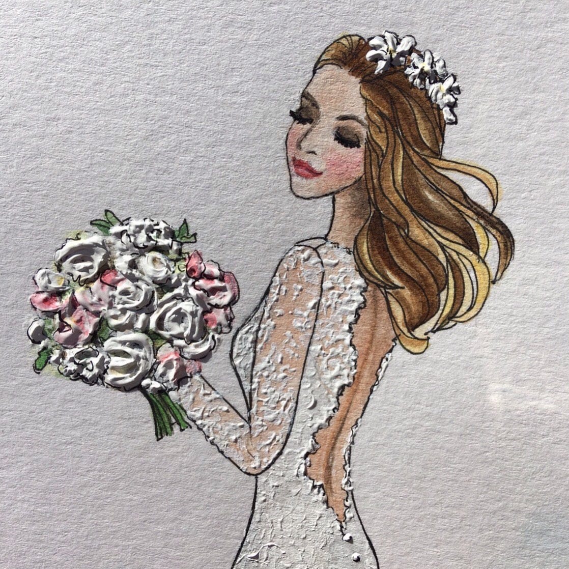 Bridal Illustration. Bride Gift From Groom. Wedding Art. - Etsy