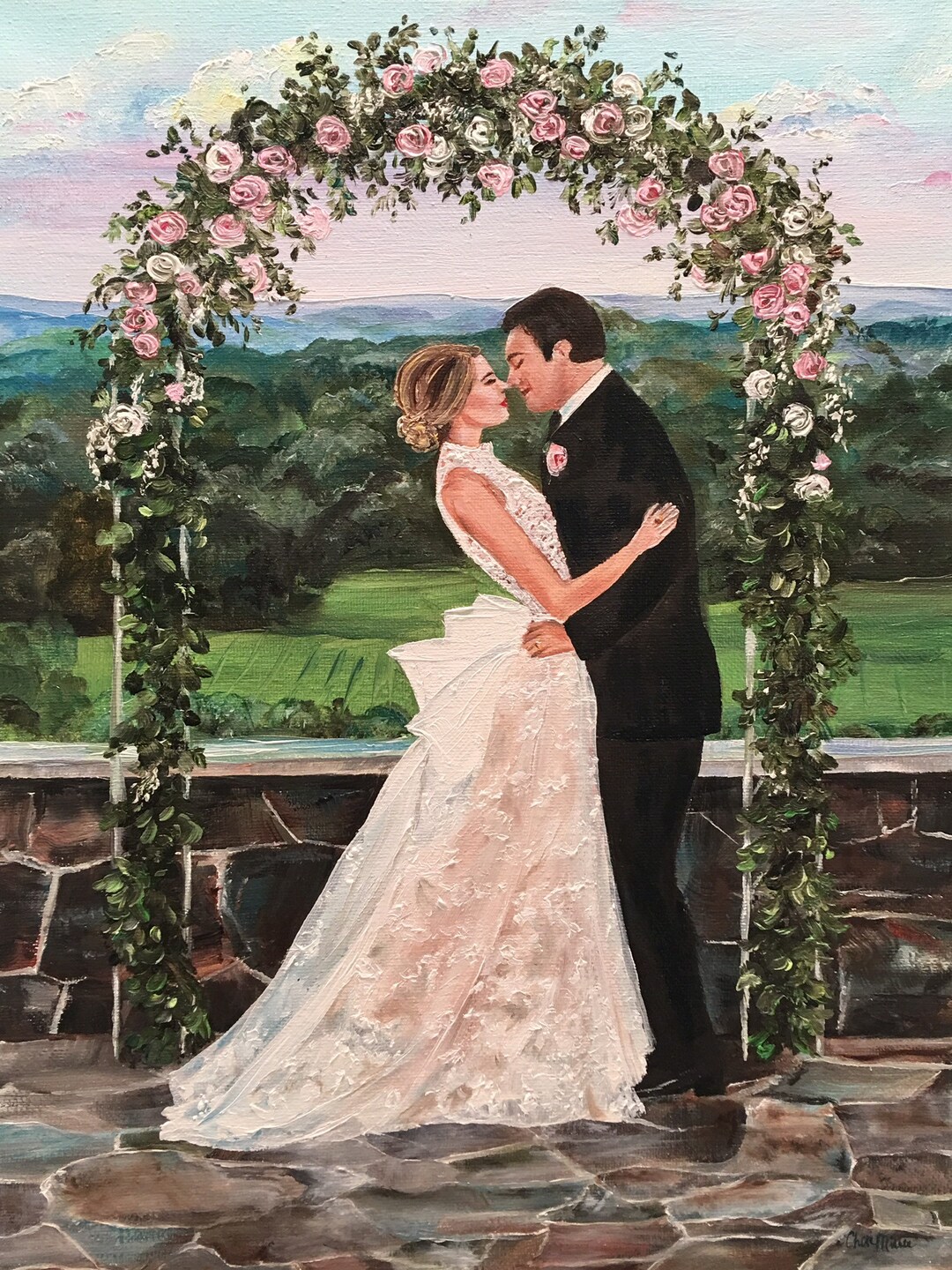 Wedding Painting From Photos, Wedding Artist, Wedding Gift, Bridal ...