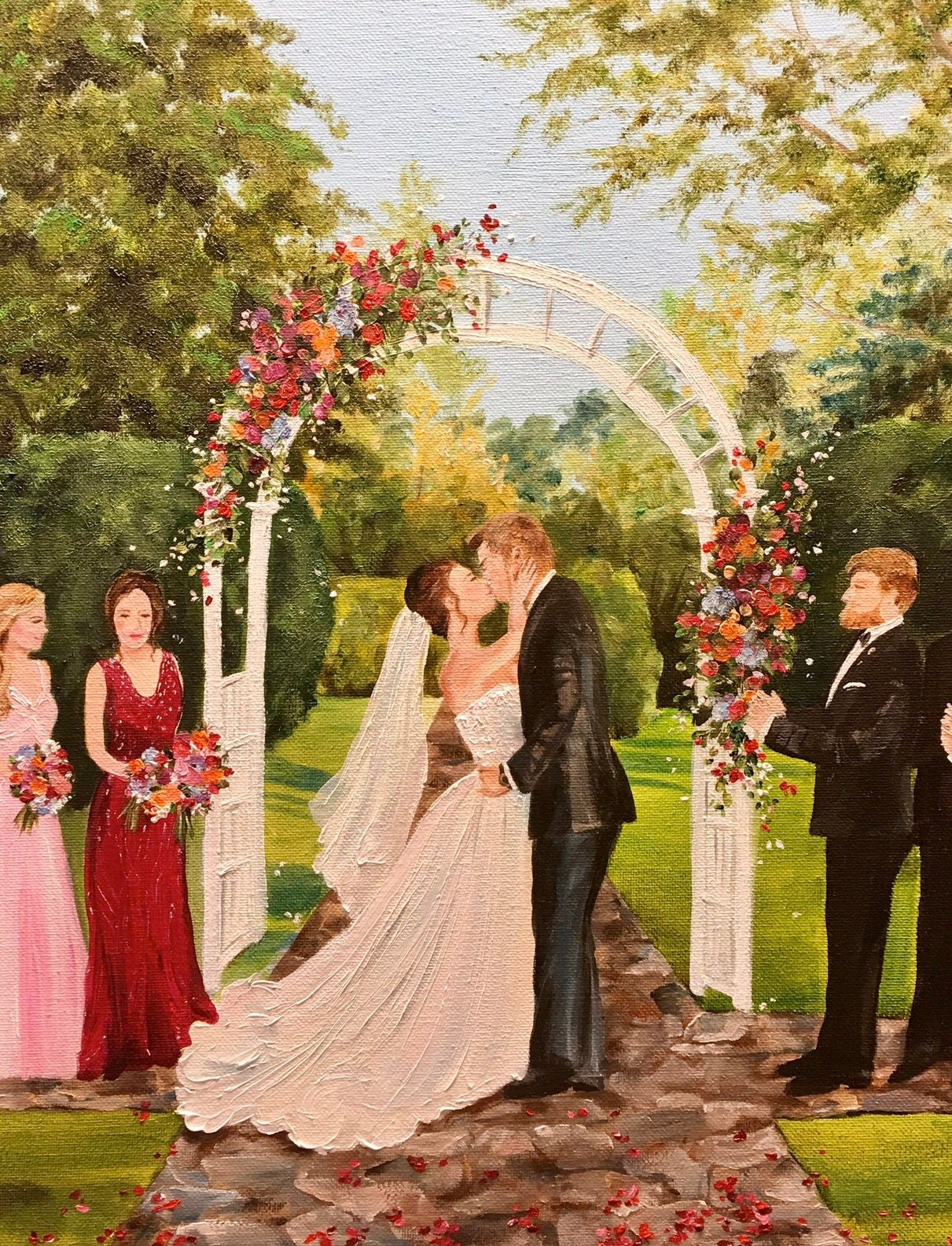 Wedding Painting From Photos Wedding Artist Wedding Gift | Etsy