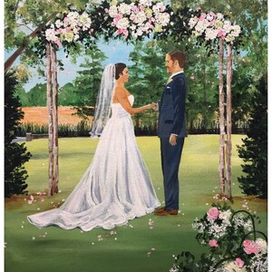 Wedding Painting From Photos, Wedding Artist, Wedding Gift, Bridal ...