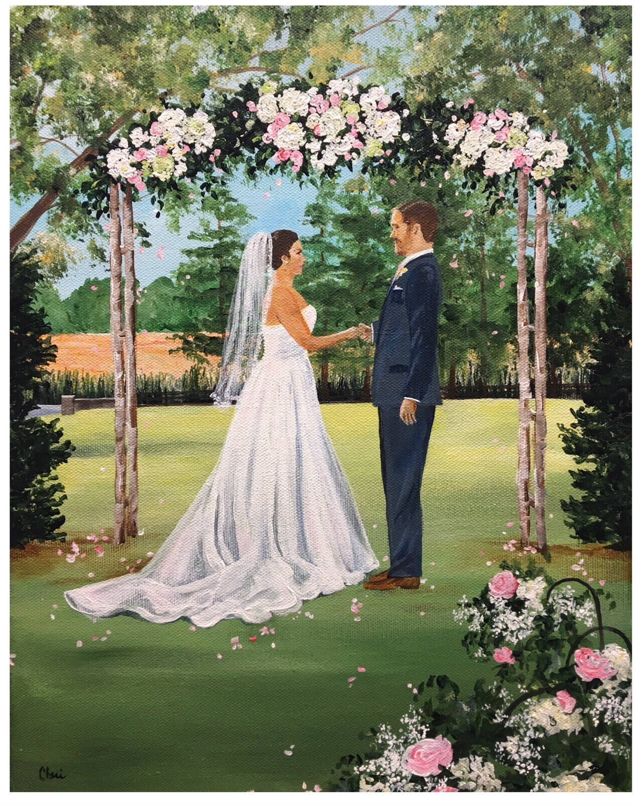 Wedding Painting From Photos Wedding Artist Wedding Gift - Etsy