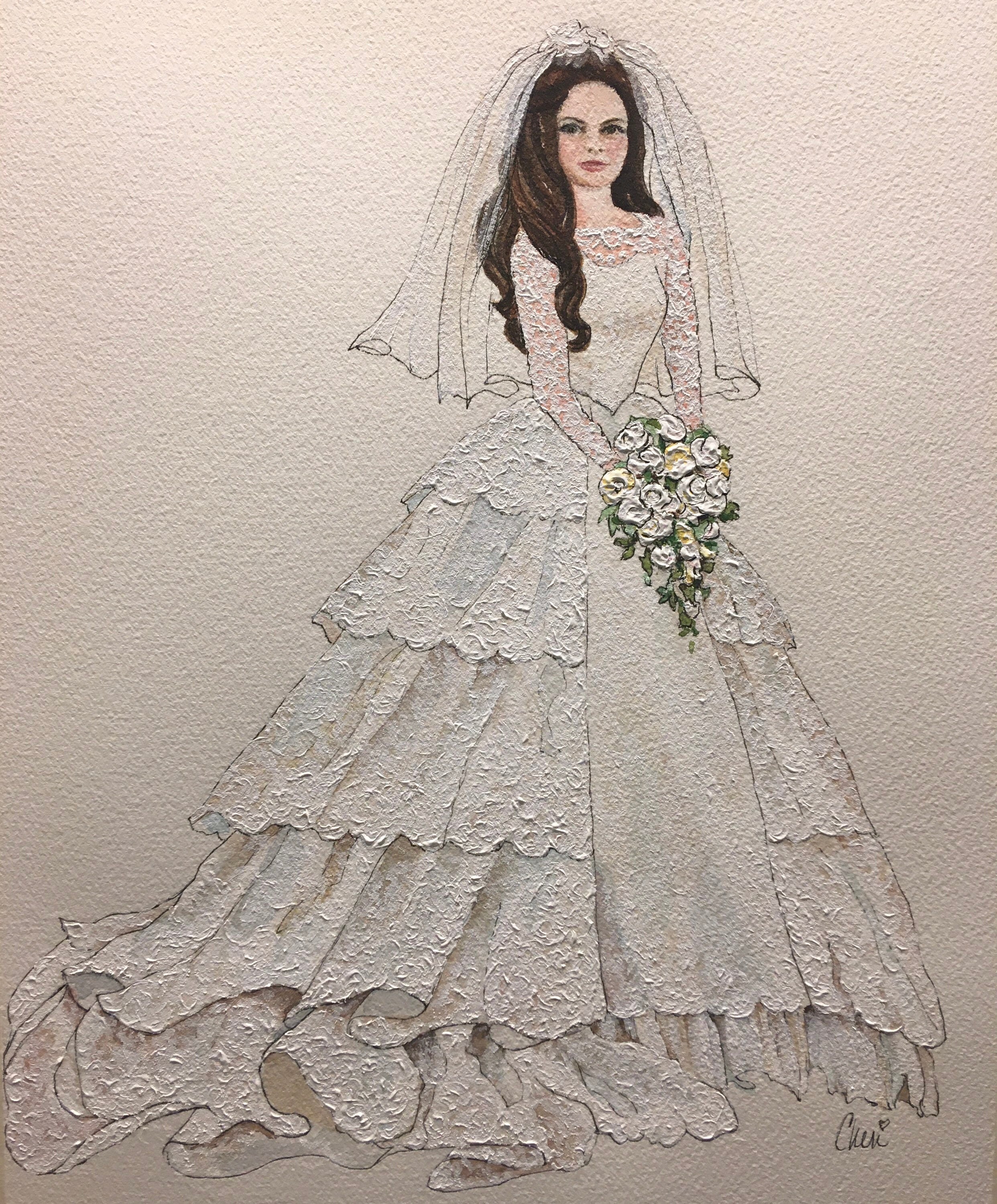 Bridal Illustration. Bride Gift From Groom. Wedding Art. Personalized ...