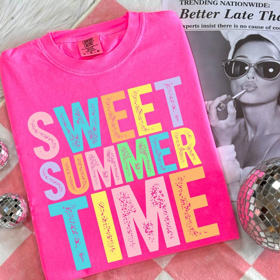 Comfort Colors Sweet Summer Time Tshirt, Neon Trendy Summer Shirt ...