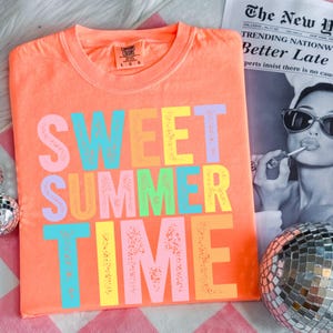 Comfort Colors Sweet Summer Time Tshirt, Neon Trendy Summer Shirt ...