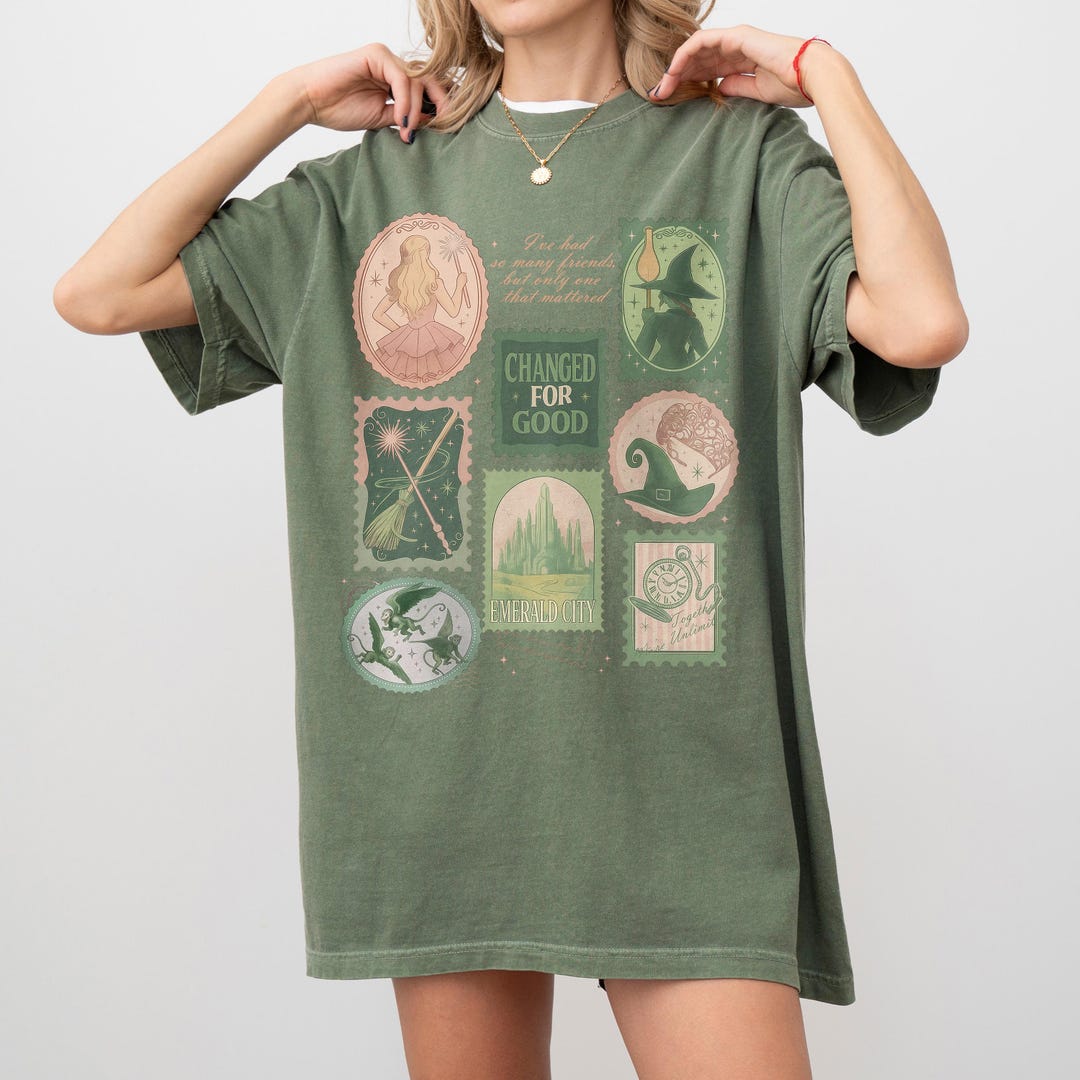Vintage Wicked Changed for Good Stamps Shirt, Defy Gravity Broomstick ...