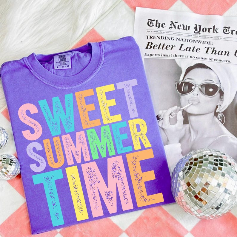 Comfort Colors Sweet Summer Time Tshirt, Neon Trendy Summer Shirt ...