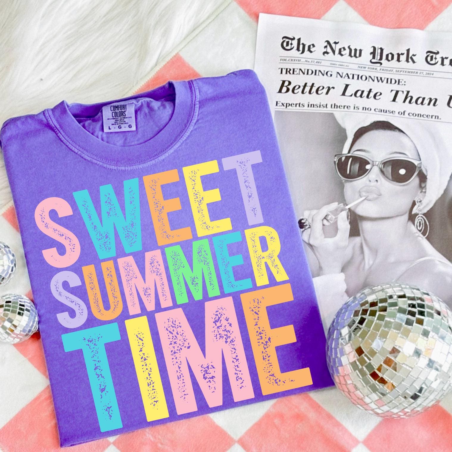Comfort Colors Sweet Summer Time Tshirt, Neon Trendy Summer Shirt ...