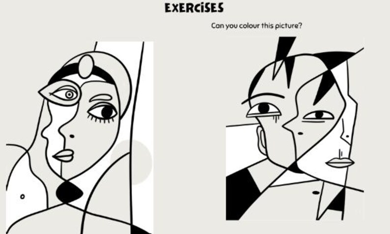 Printable Picasso Art Workbook – Cubism Activities for Kids & Beginners ...