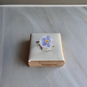 Pressed Flower Resin Ring: 925 Silver-plated Botanical Jewelry - Etsy