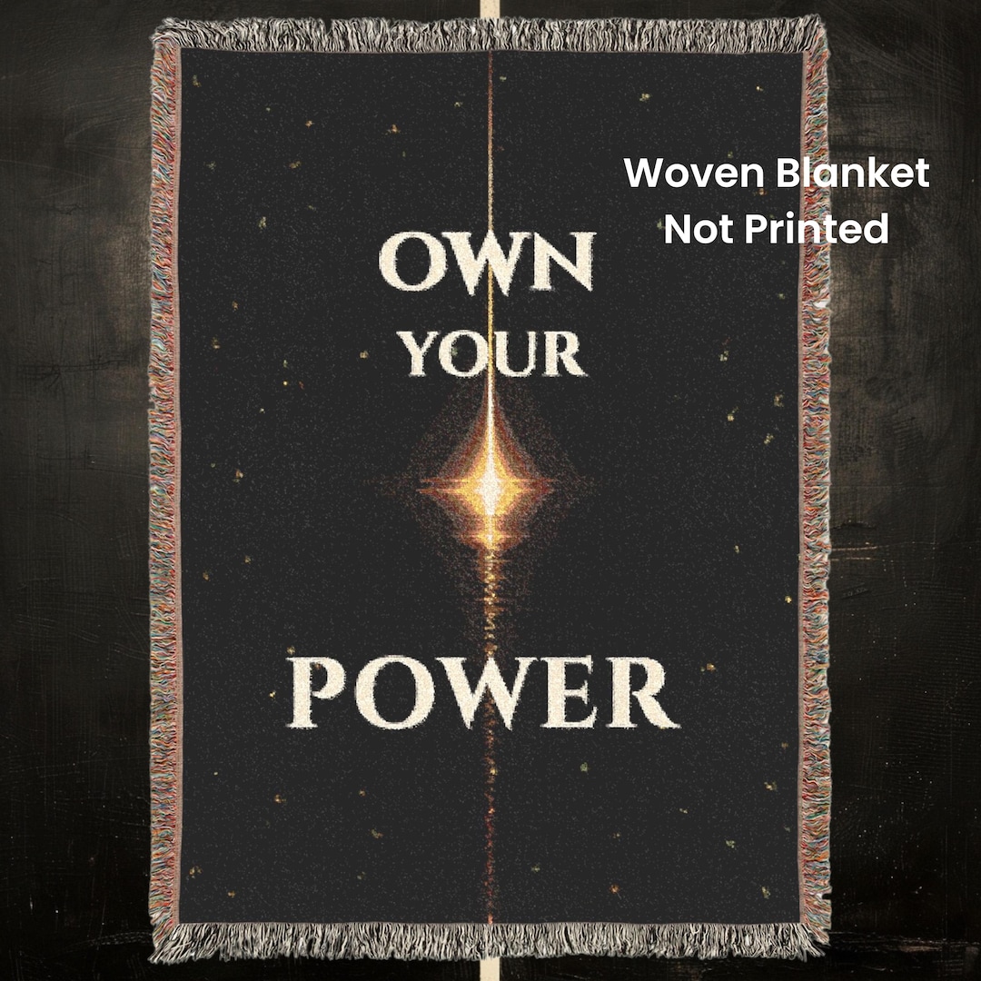 OWN YOUR POWER Inspirational Woven Blanket | Resilience Quote Tapestry ...