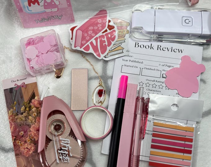 Book Annotation Set: Reading Log, Tabs, Bookmark, Pen & Stickers - Etsy