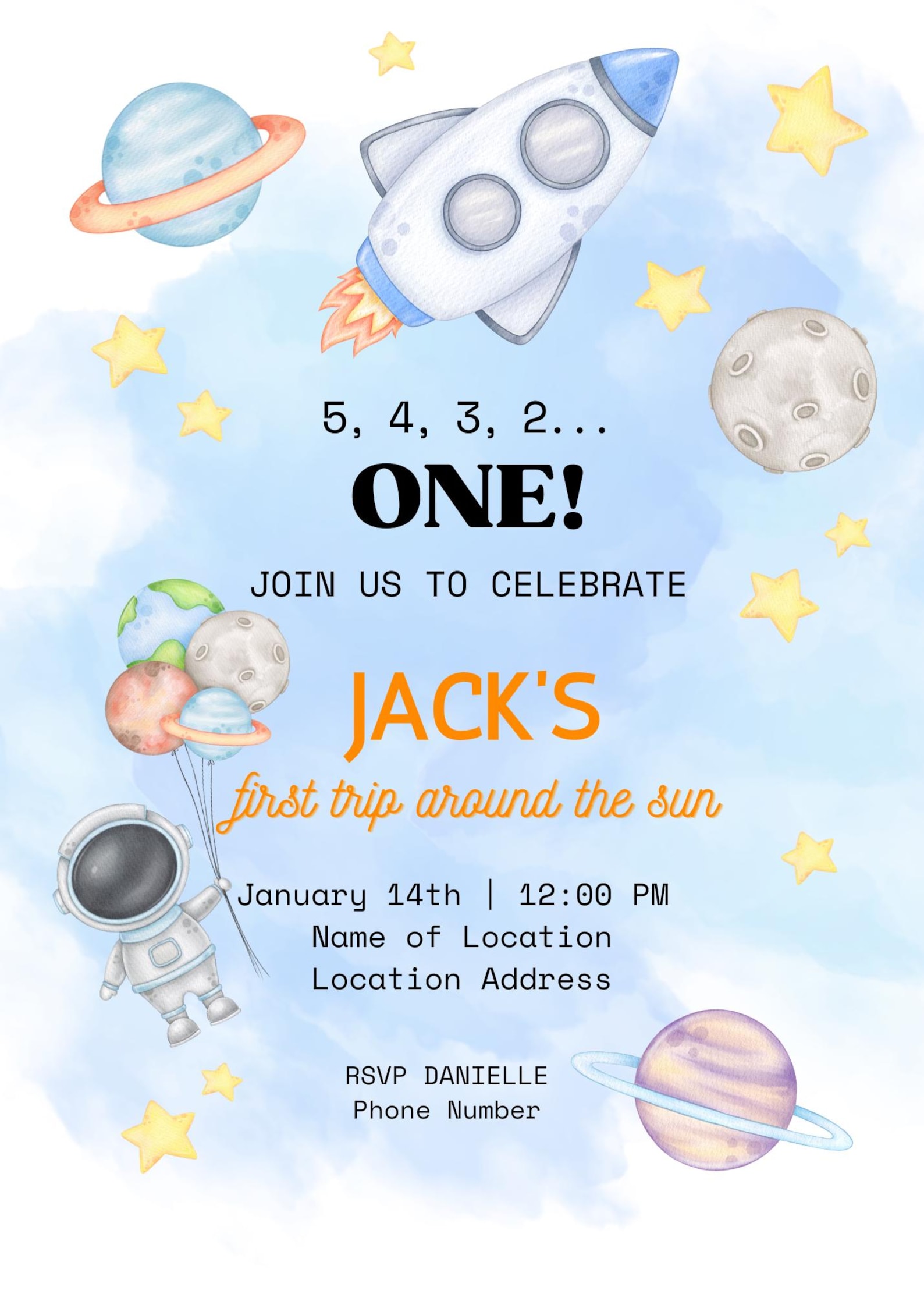Space-themed First Birthday Seating Chart | First Trip Around the Sun ...