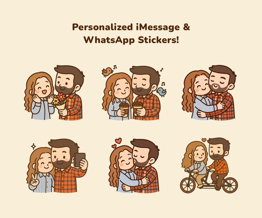 Personalized Imessage & Whatsapp Stickers | Custom Digital Sticker Pack ...