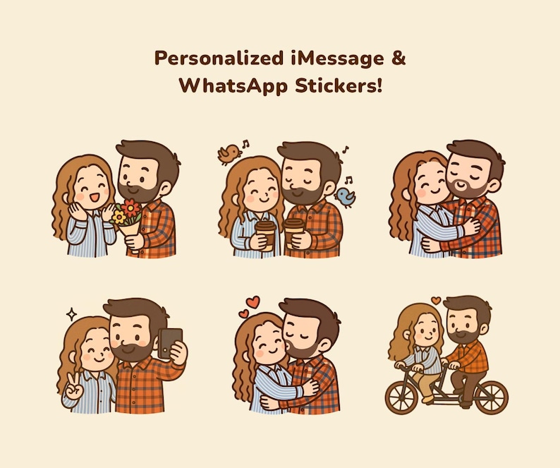 Personalized Imessage & Whatsapp Stickers | Custom Digital Sticker Pack ...