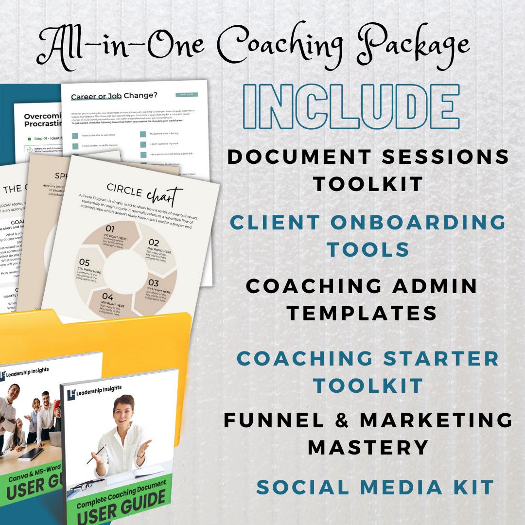 Coaching Toolkit, Templates, Forms, Worksheets, Workbook, Assessments ...