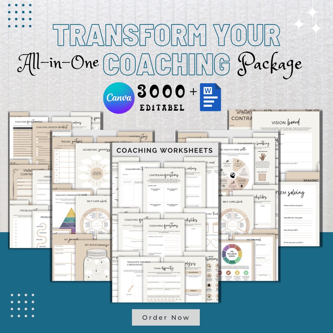 Coaching Toolkit, Templates, Forms, Worksheets, Workbook, Assessments ...