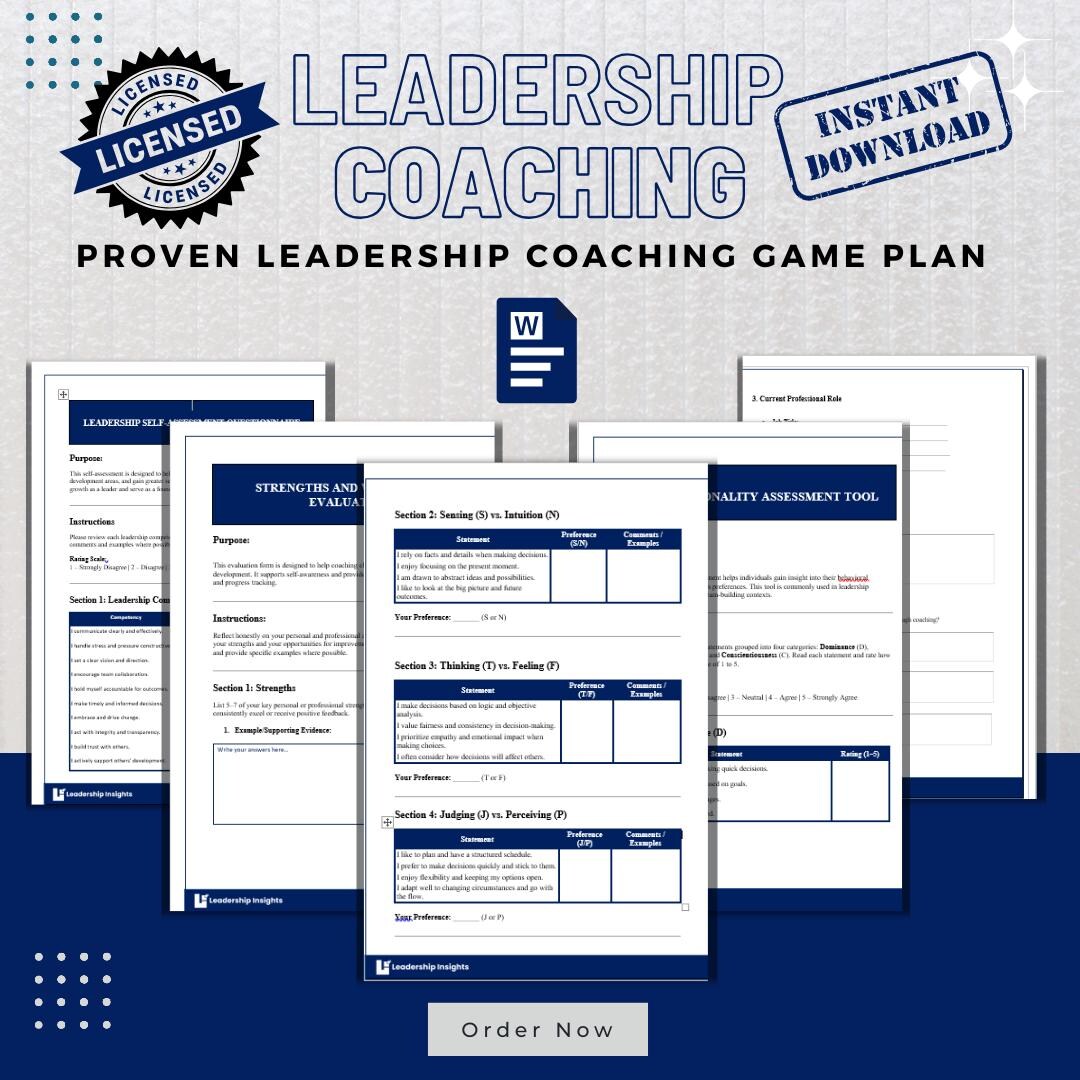 Leadership Coaching Forms Bundle: Editable Templates, Client Progress ...