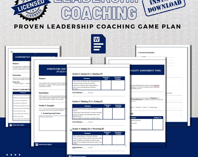 Leadership Coaching Forms Bundle: Editable Templates, Client Progress ...