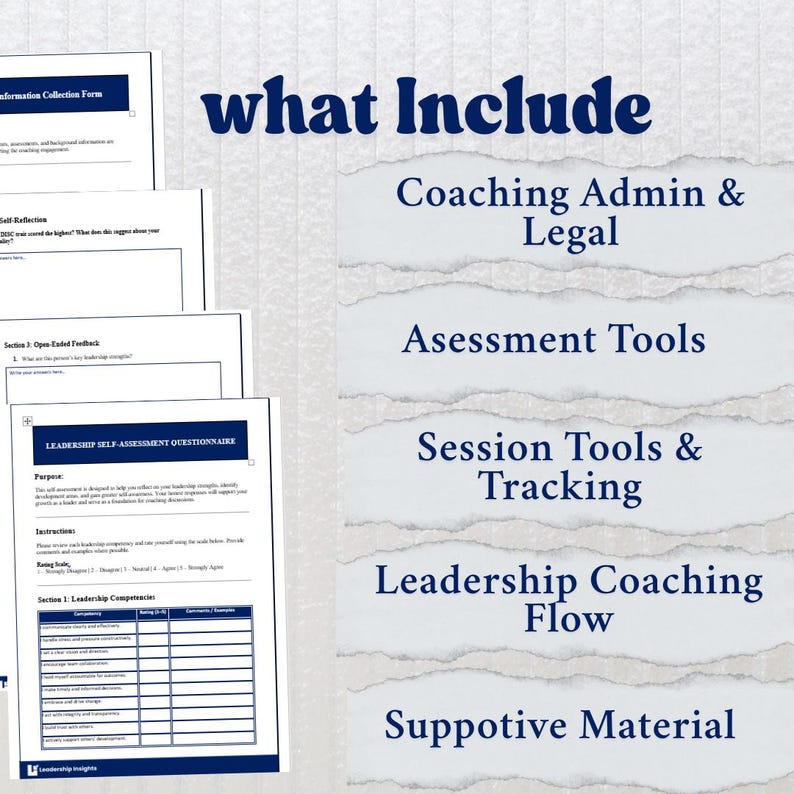 Leadership Coaching Forms Bundle: Editable Templates, Client Progress ...