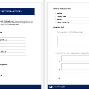 Leadership Coaching Forms Bundle: Editable Templates, Client Progress ...